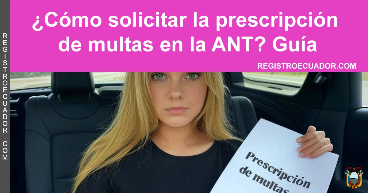 ¿Cómo solicitar la prescripción de multas en la ANT? Guía