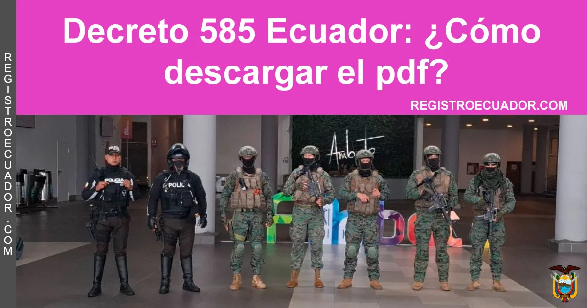 Decreto 585 Ecuador: ¿Cómo descargar el PDF?