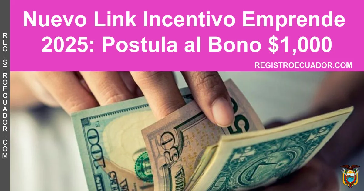Nuevo Link Incentivo Emprende 2025: Postula al Bono $1,000