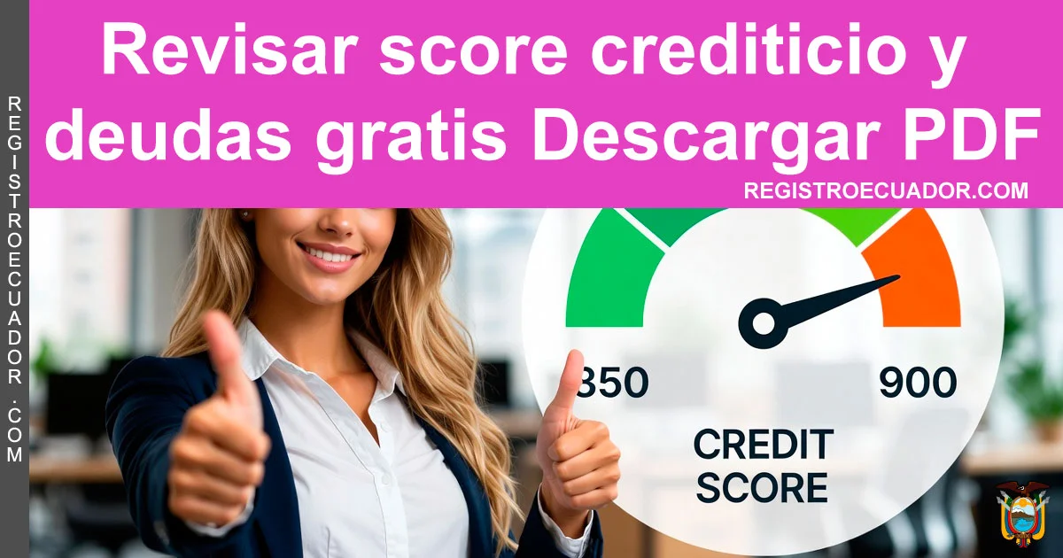 Revisar score crediticio y deudas gratis Descargar PDF